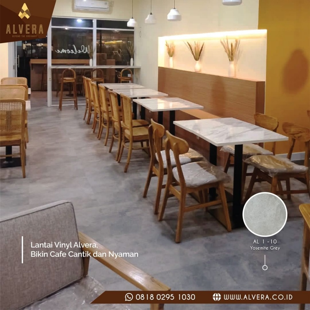 Kelebihan Lantai Vinyl Terpasang di Cafe Tempat Usaha Anda - Alvera